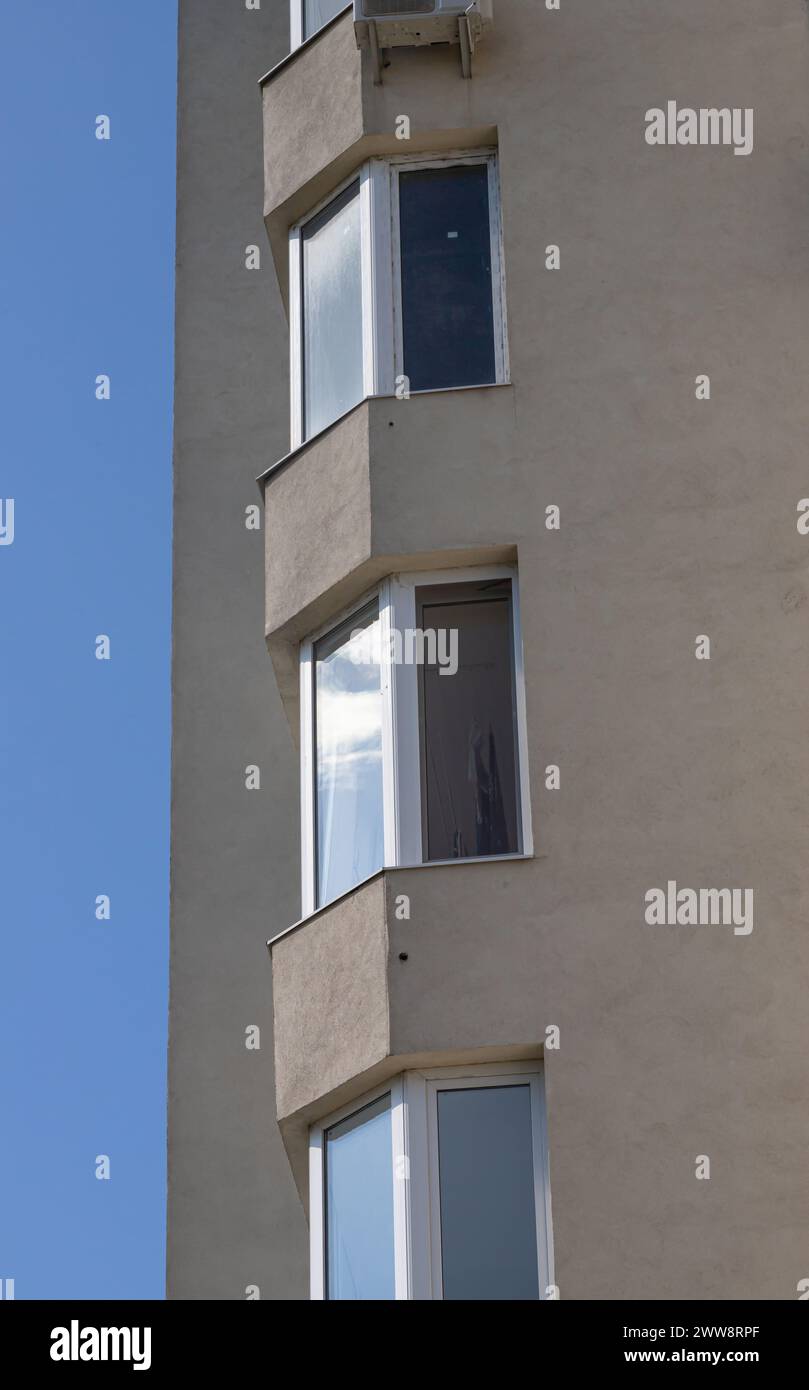 Modern European residential apartment buildings quarter. Abstract ...