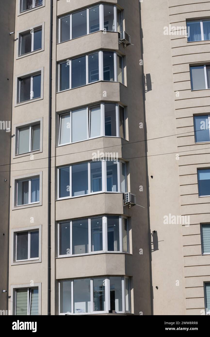 Modern European residential apartment buildings quarter. Abstract ...