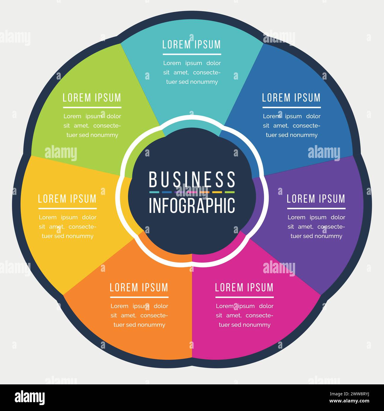 7 Steps infographic circle design template for business information 7 ...