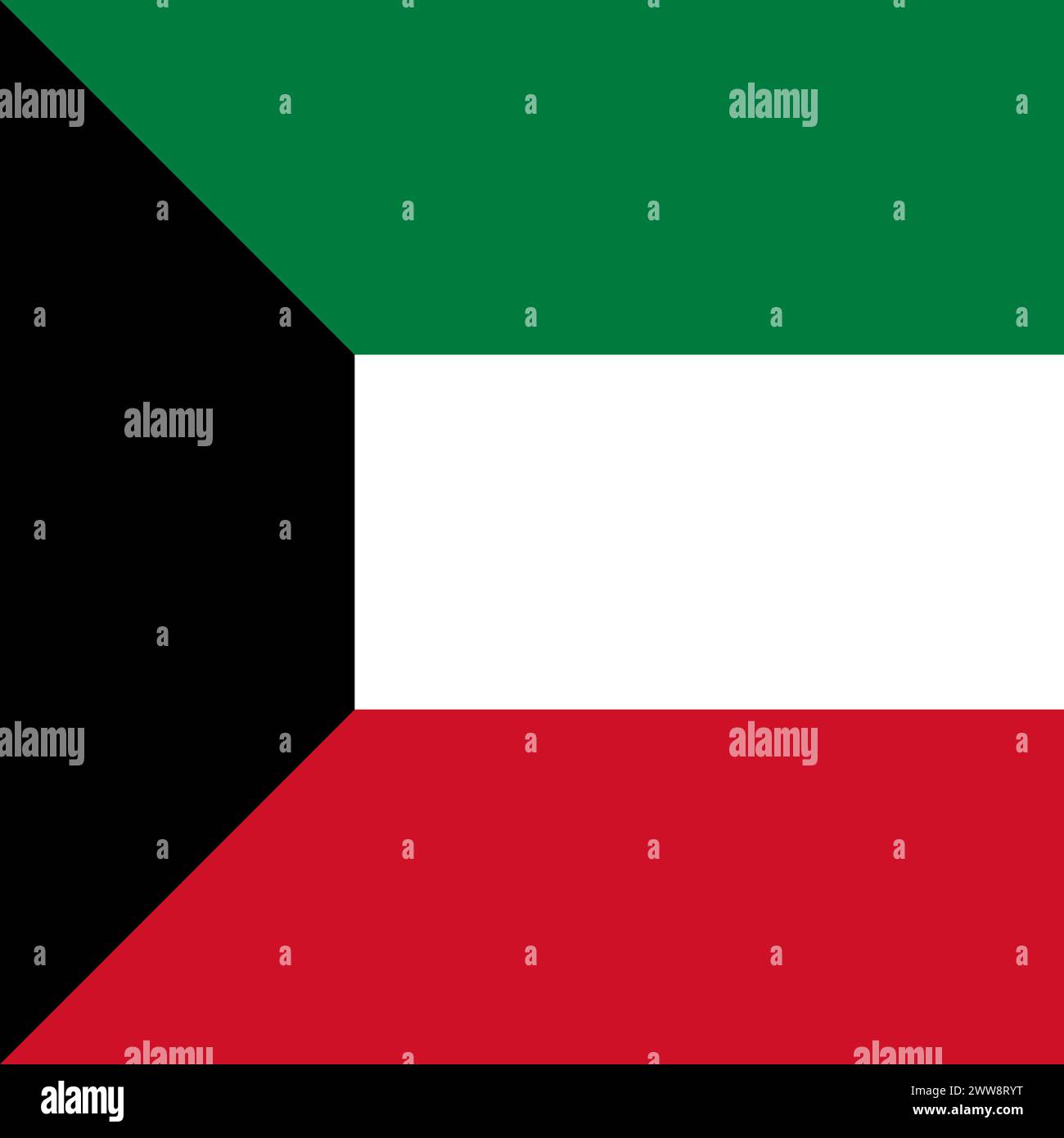 Kuwait flag - solid flat vector square with sharp corners Stock Vector ...