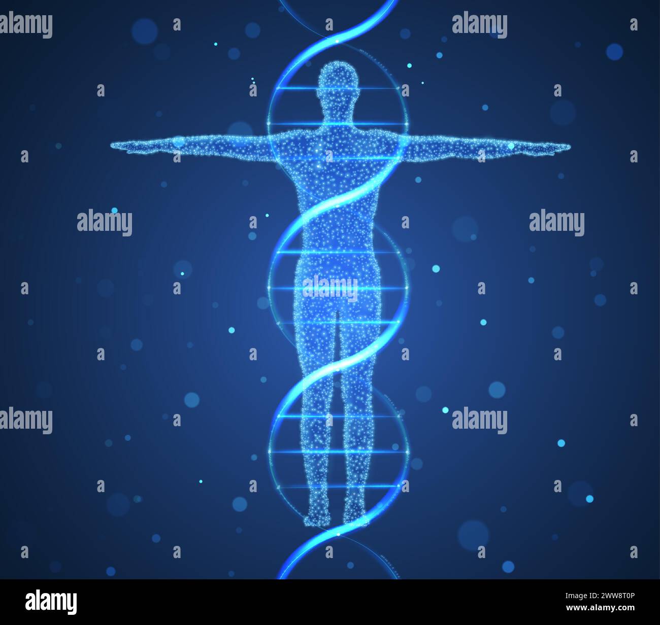 Human DNA. Medical technology, gene evolution, cellular health, nervous ...
