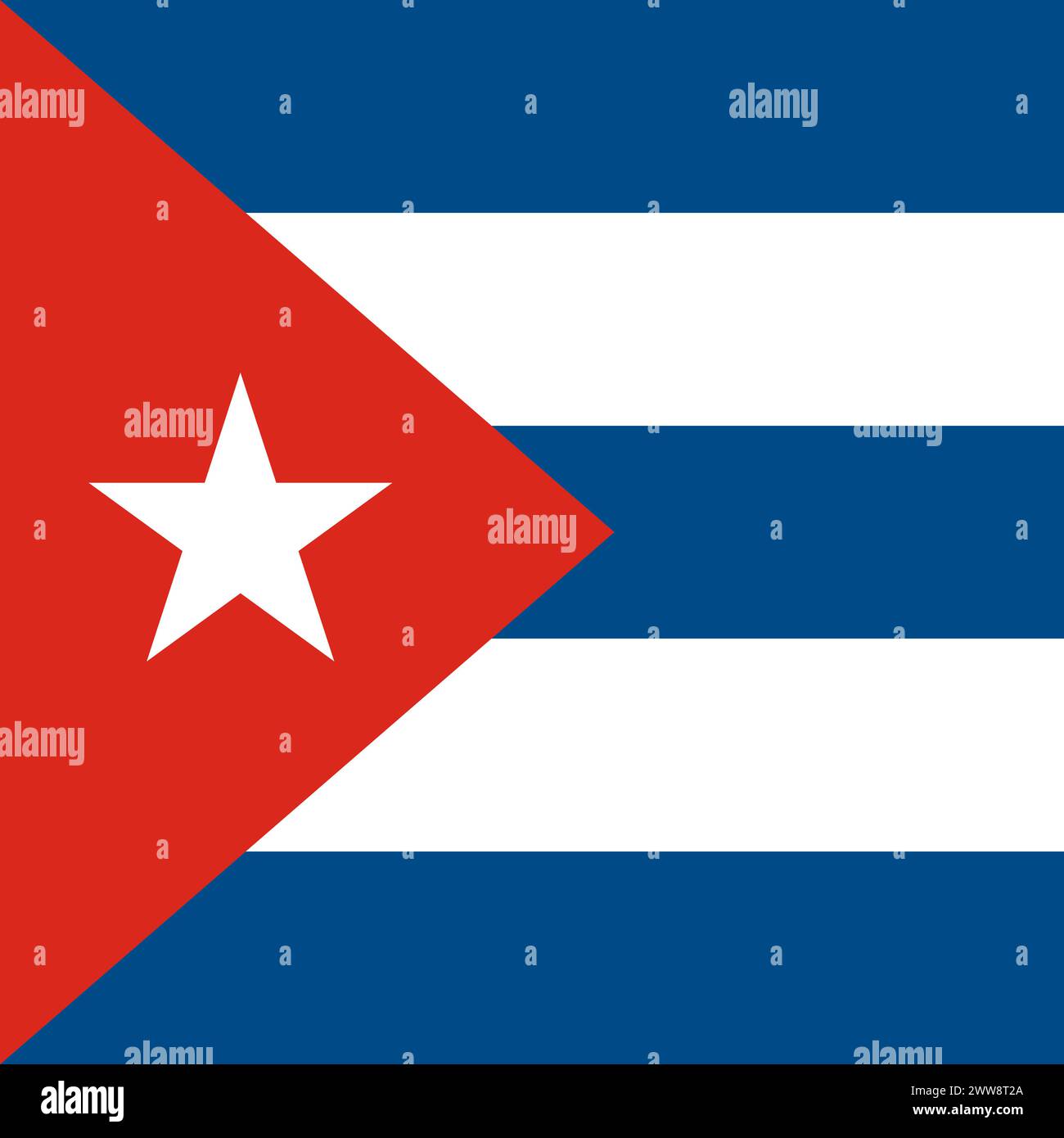 Cuba flag - solid flat vector square with sharp corners Stock Vector ...