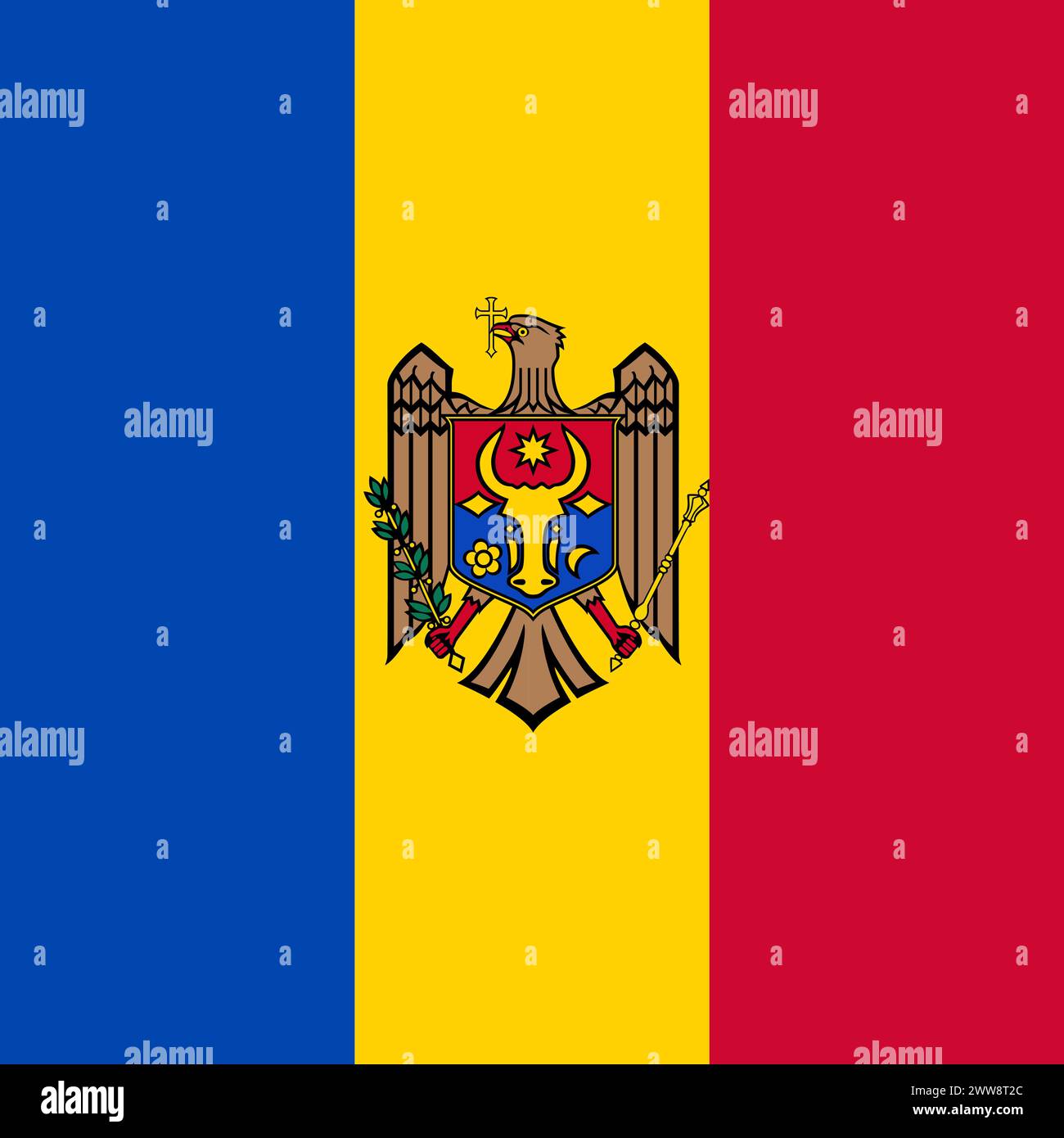 Moldova flag - solid flat vector square with sharp corners Stock Vector ...