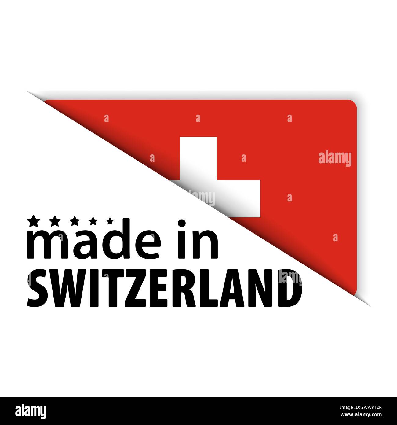 Made in Switzerland graphic and label. Element of impact for the use ...