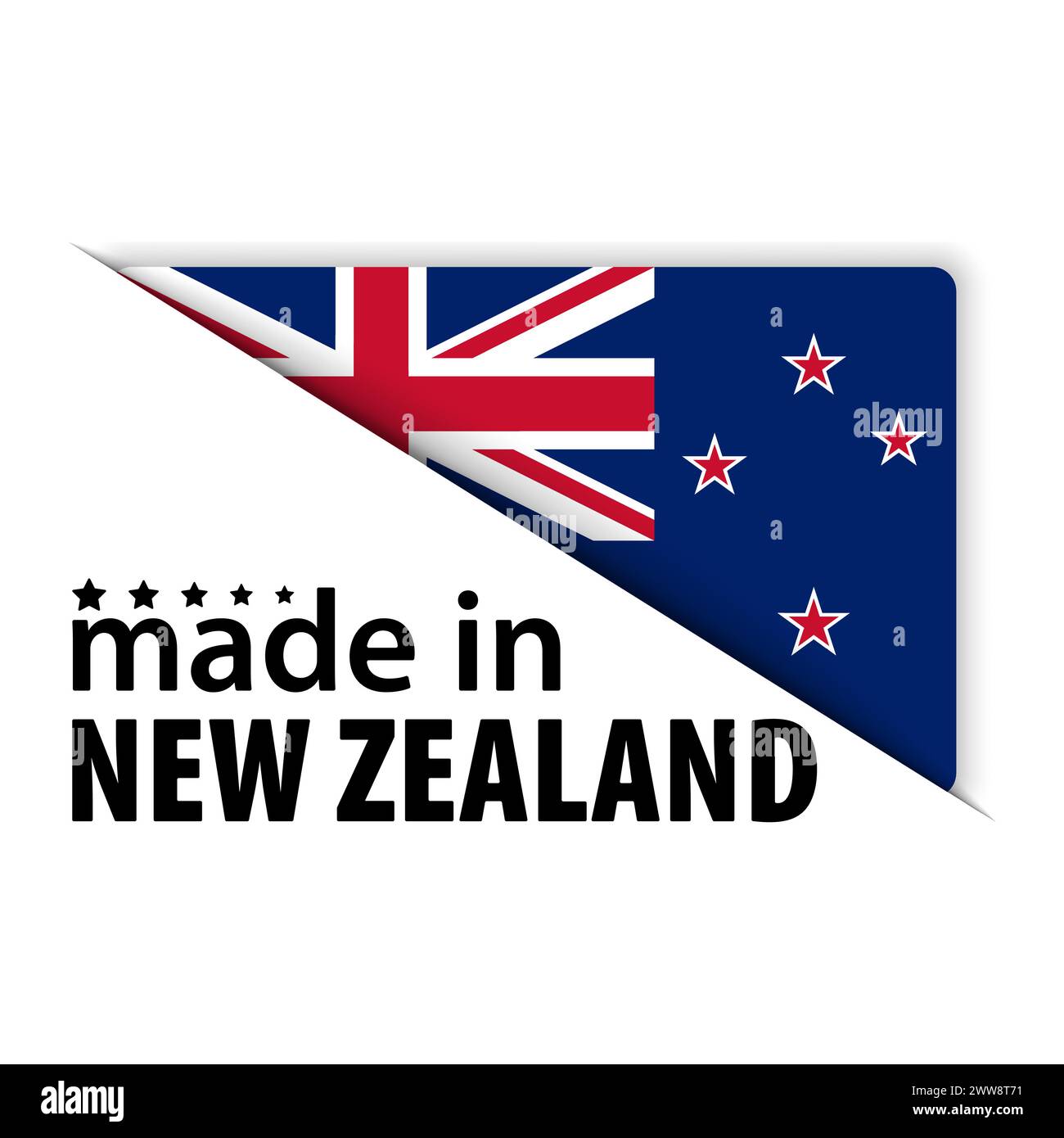 Made In Newzealand Graphic And Label Element Of Impact For The Use You Want To Make Of It Stock