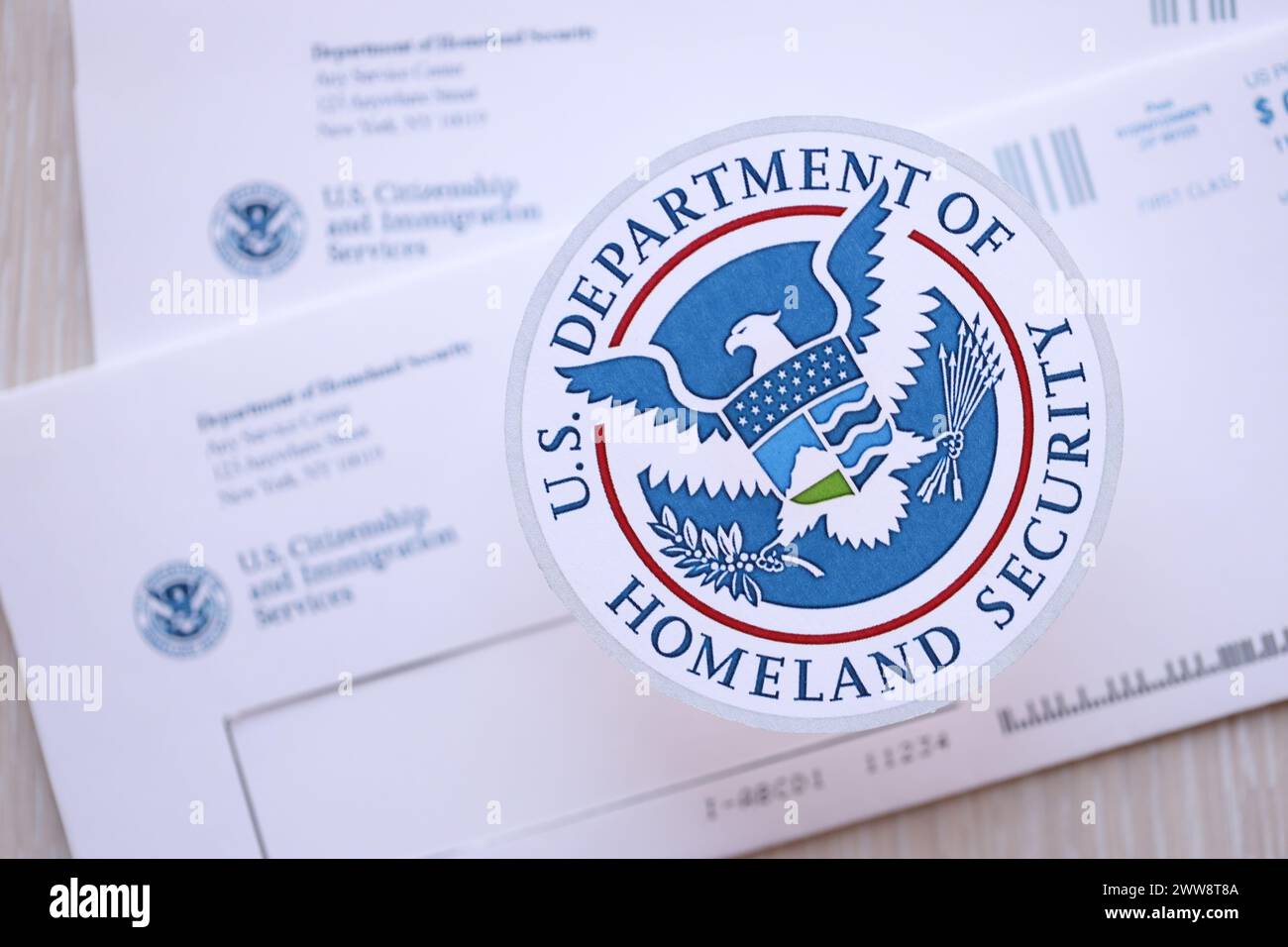 KYIV, UKRAINE - MARCH 9, 2024 US Department of Homeland Security seal ...
