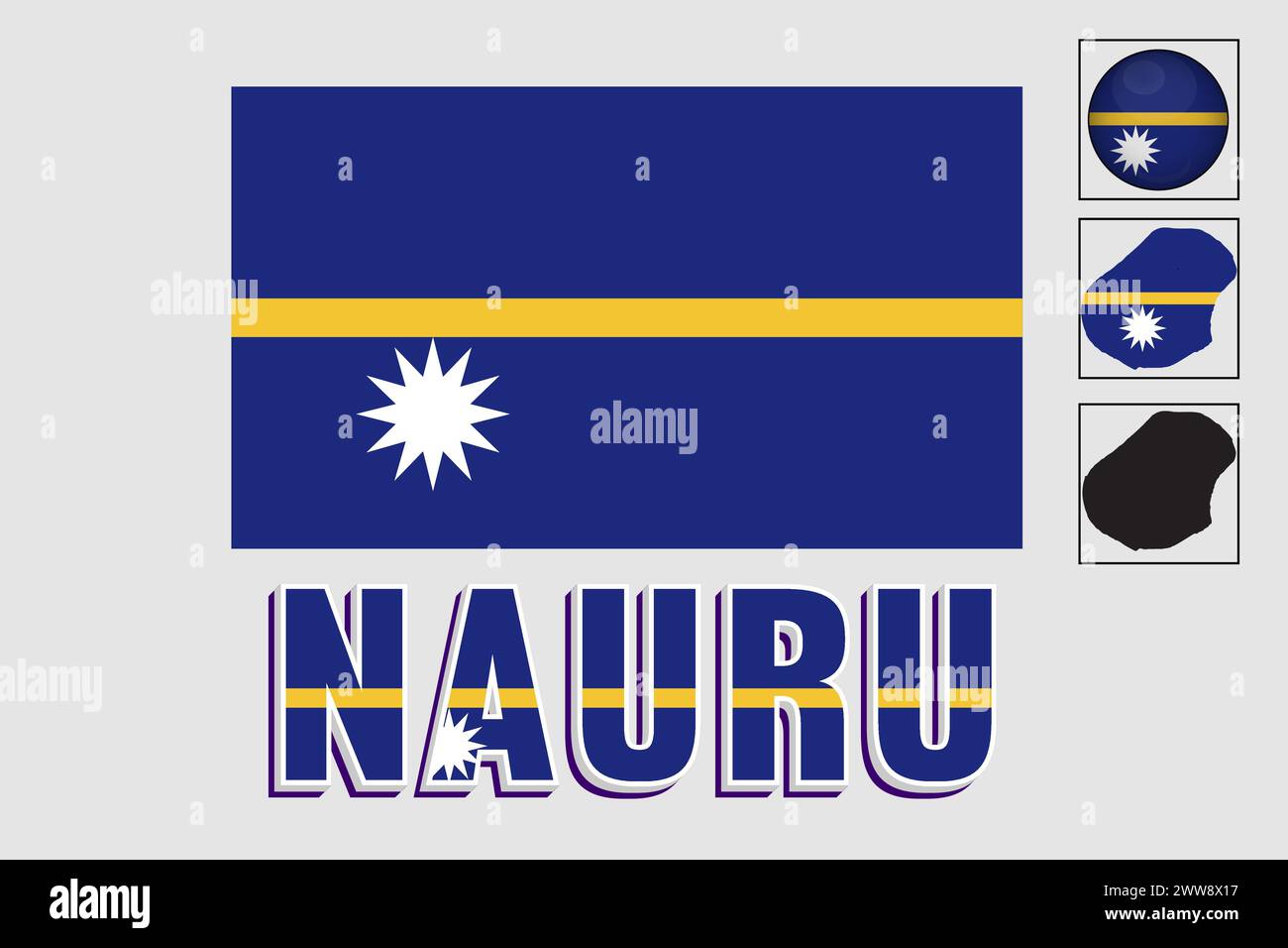 Nauru flag and map in a vector graphic Stock Vector Image & Art - Alamy