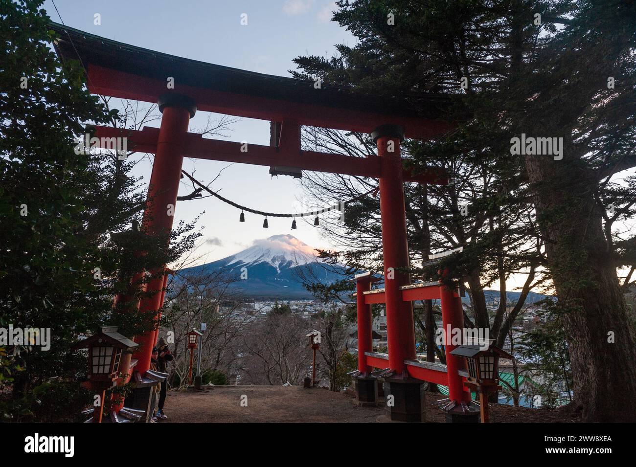 Shimoyoshida, Japan - December 27, 2019. Mount fuji as seen from the ...