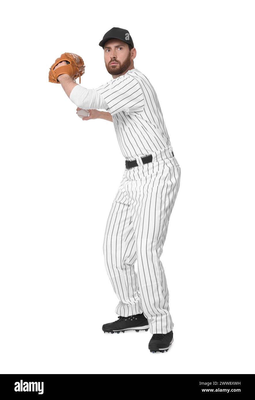 Action full length pitcher professional baseball player hi-res stock ...