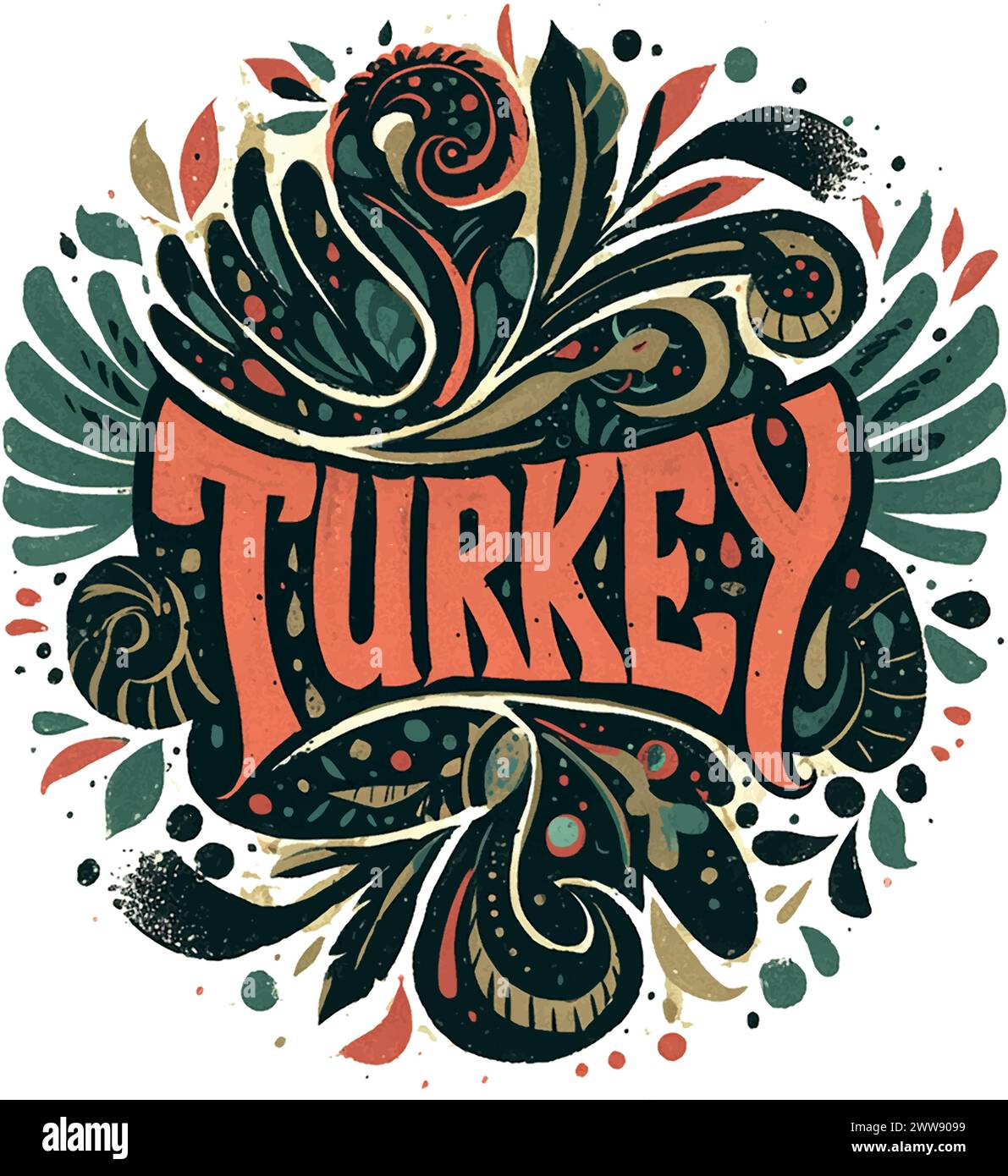 Turkey is the word written in a colorful font Stock Vector Image & Art ...