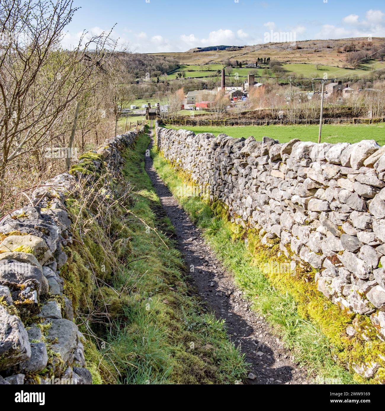 Narrow double walled footpath hi-res stock photography and images - Alamy