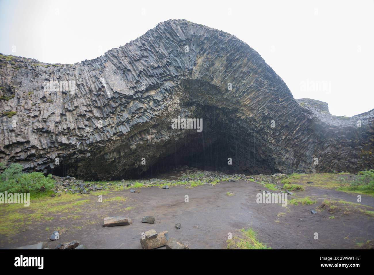 Iceland landscape. Jokulsargljufur National Park on a raining day ...