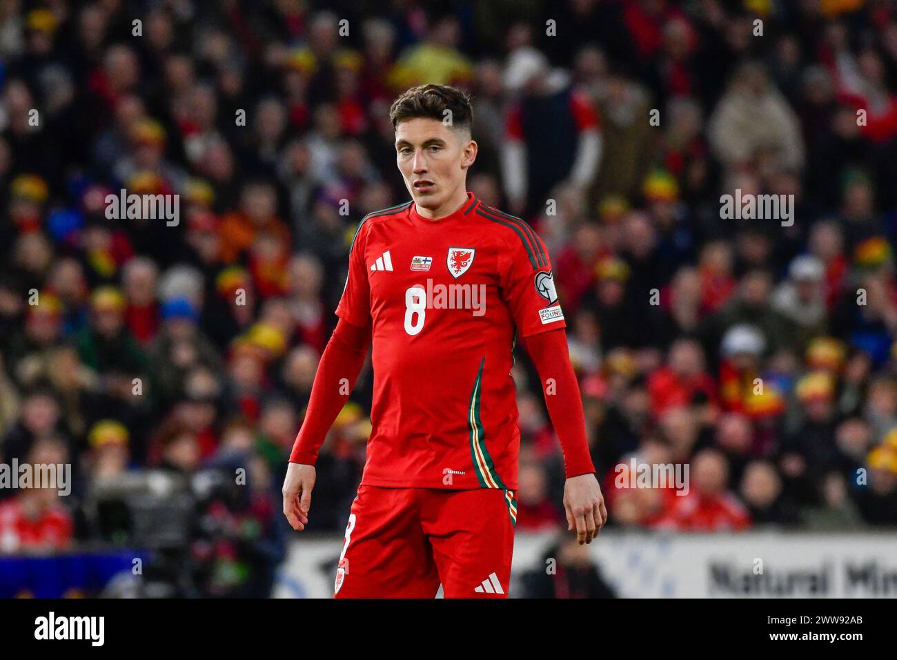 Cardiff, Wales. 21 March 2024. Harry Wilson of Wales during the UEFA ...
