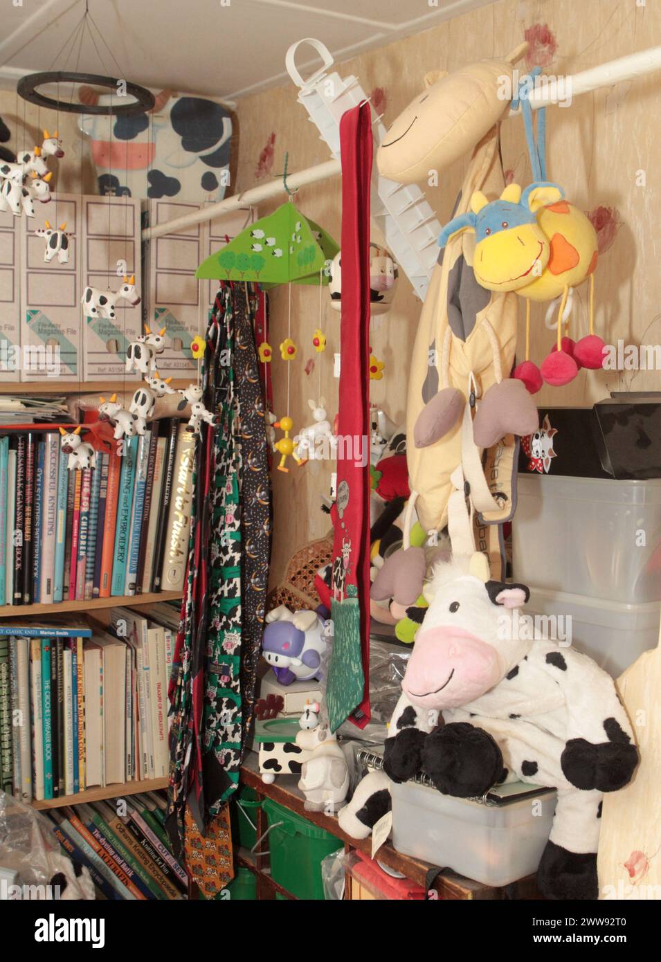 Muriel Edwin, 62, with her cow collection in Hulland Ward, Derbyshire ...
