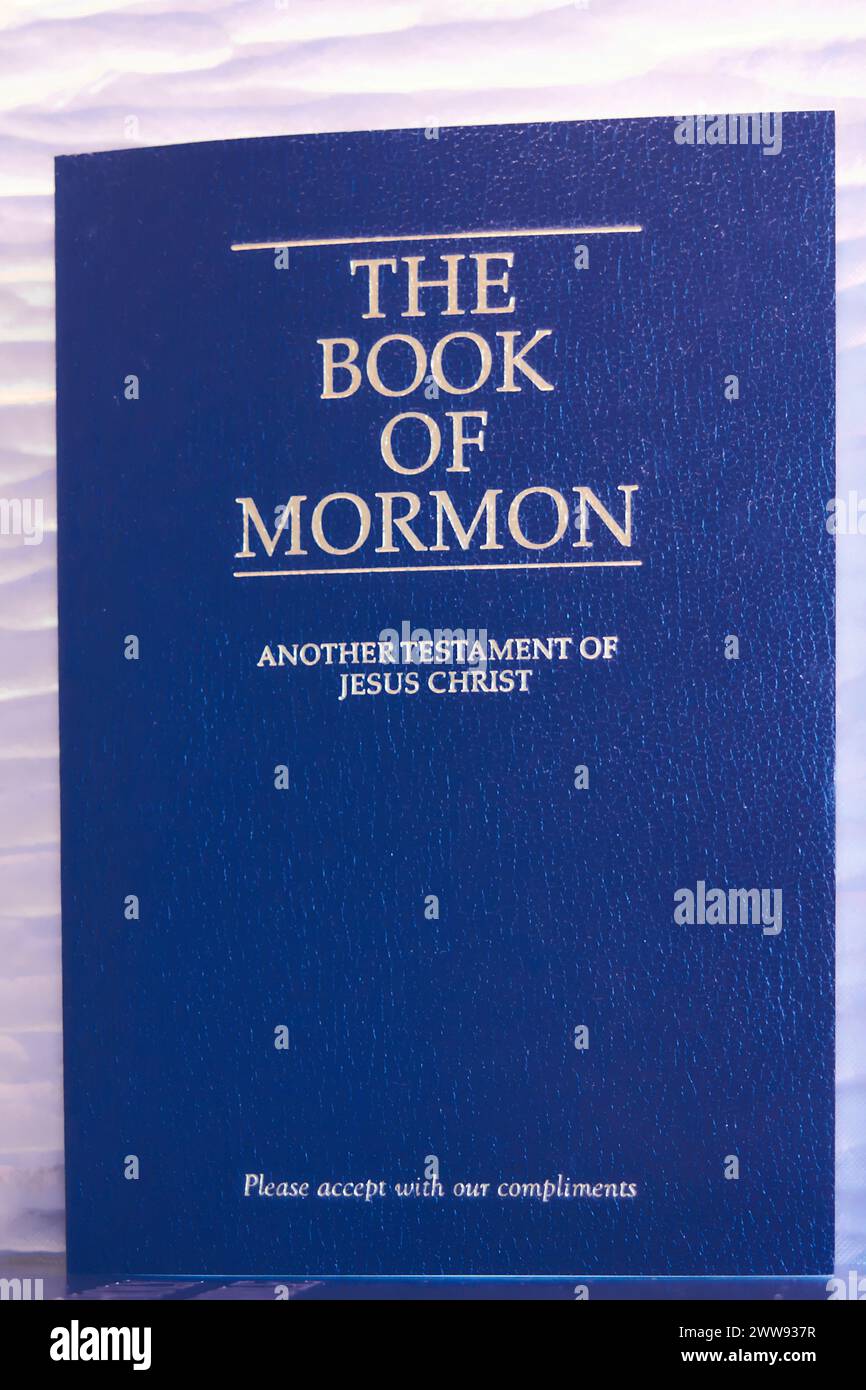Book of Mormon with gold lettering, highlighting its title and subtitle ...