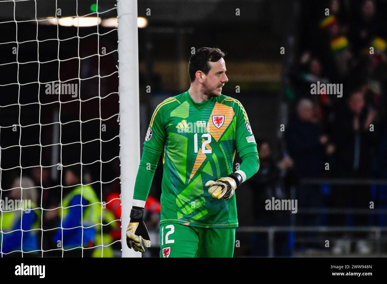 Cardiff, Wales. 21 March 2024. Goalkeeper Danny Ward of Wales during ...