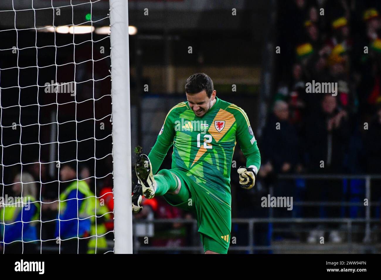 Cardiff, Wales. 21 March 2024. Goalkeeper Danny Ward of Wales ...