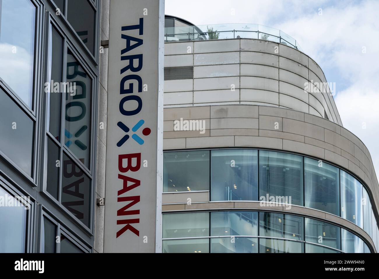 Targo Bank Logo und Schriftzug an Glasfassade 21.03.24, Frankfurt ...