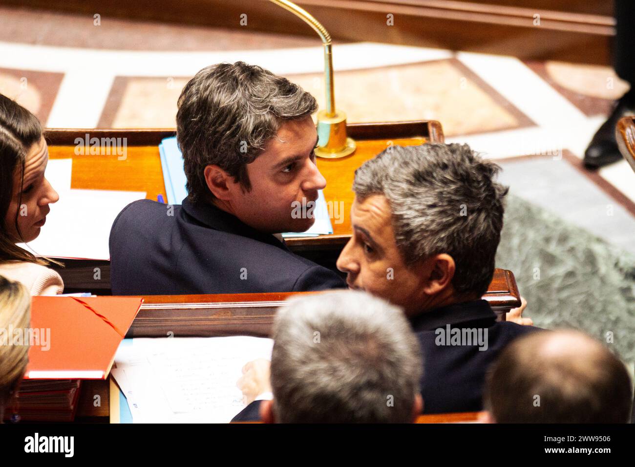 French Prime-Minister Gabriel Attal seen during the questions to the ...