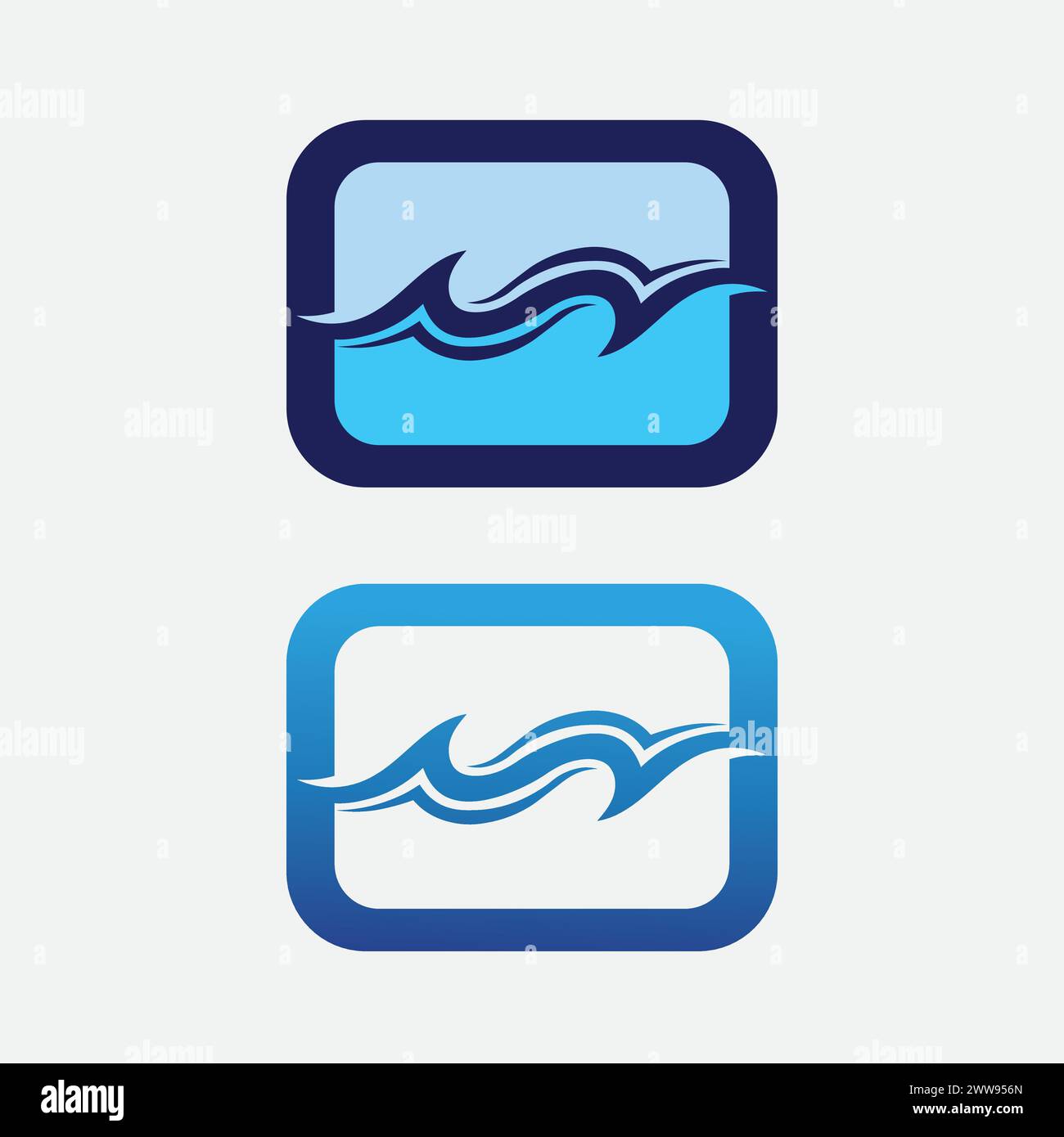 wave and water Isolated round shape logo Blue color Sea, ocean, river ...