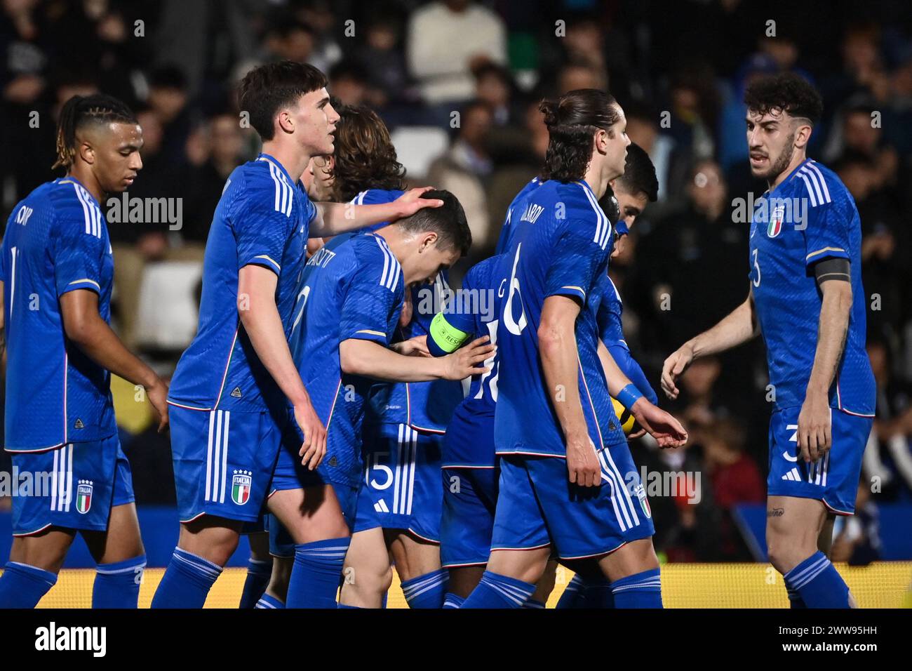 Cesena, Italia. 22nd Mar, 2024. Italy's Cesare Casadei celebrates after ...