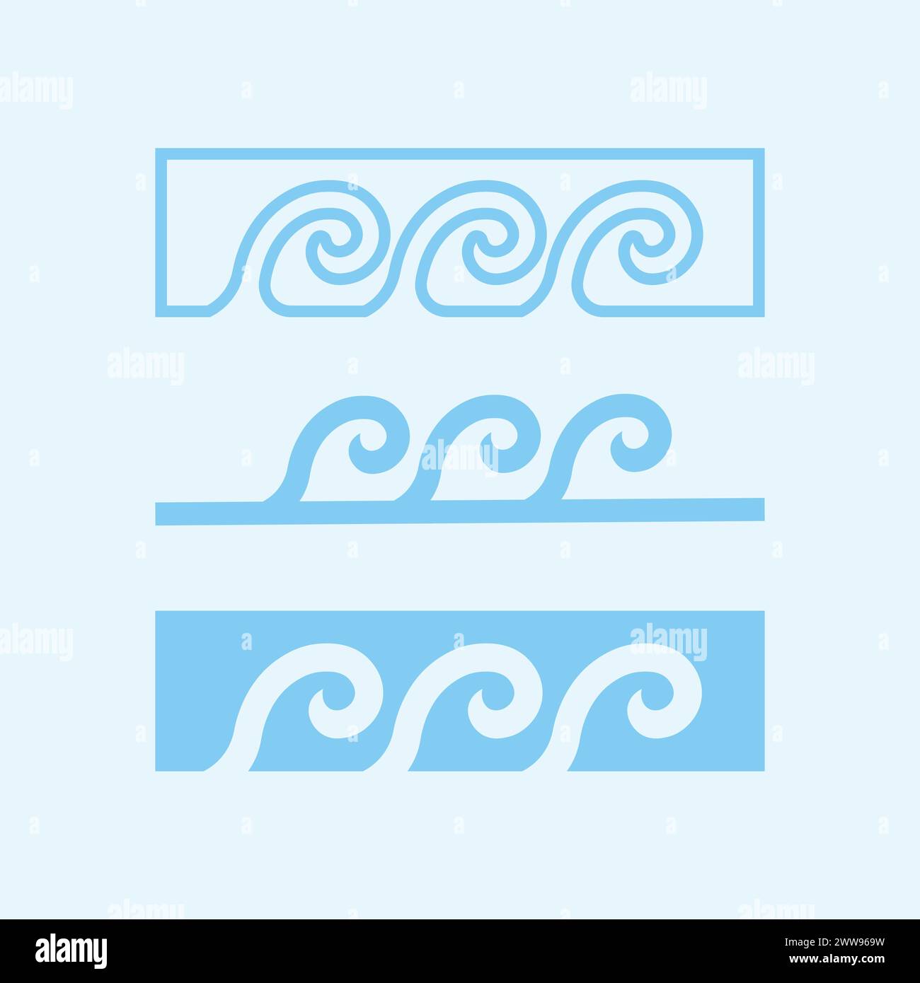 wave and water Isolated round shape logo Blue color Sea, ocean, river ...