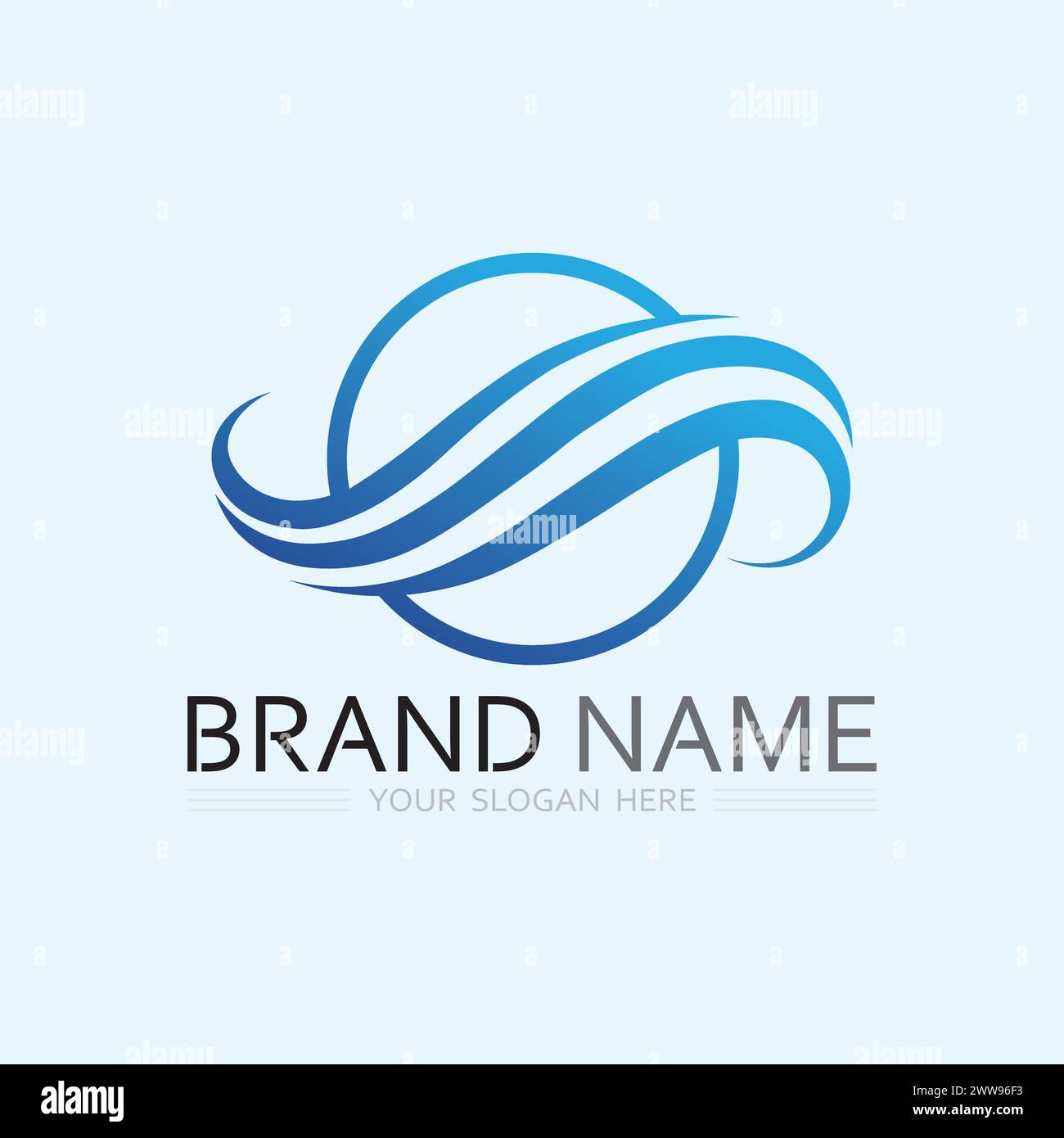 wave and water Isolated round shape logo Blue color Sea, ocean, river ...