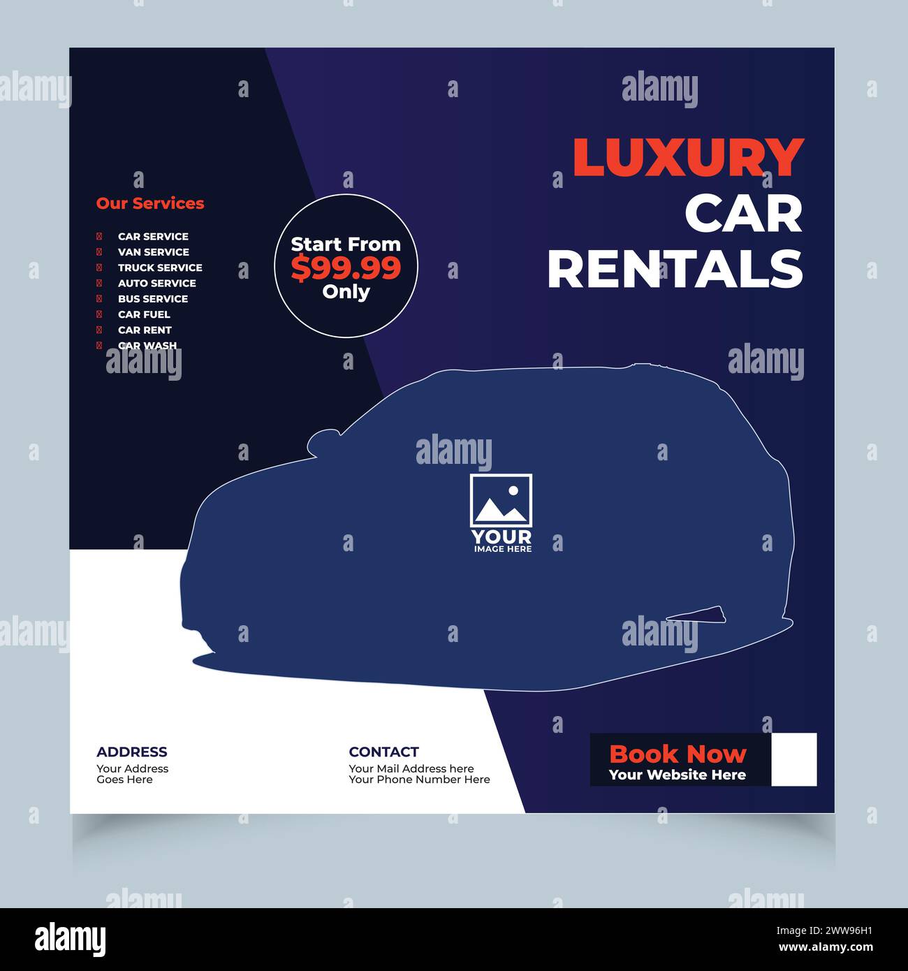 Set of AUTOMOTIVE SERVICES layout templates, cars for sale & rent ...