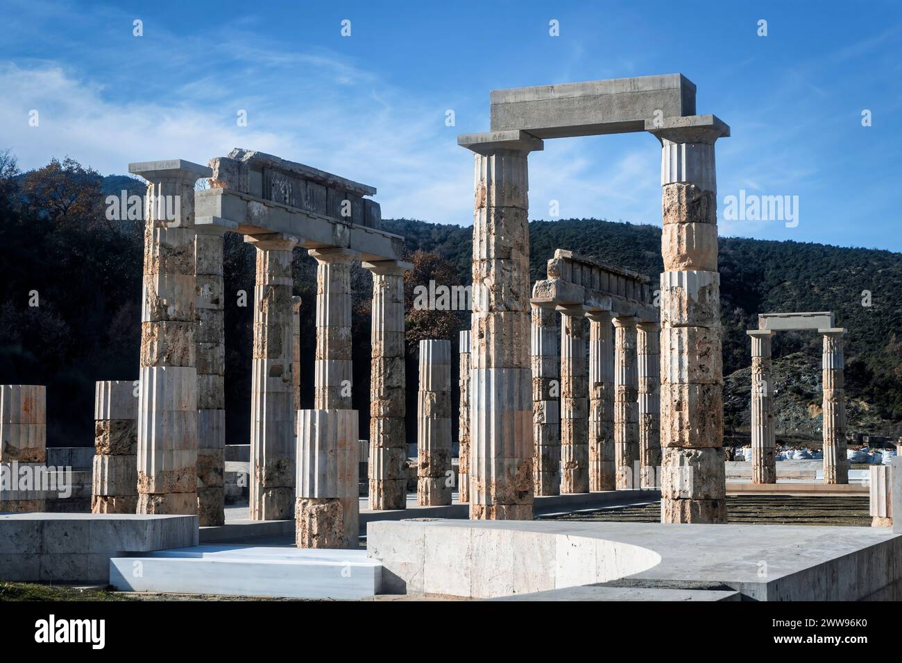 Vergina, Greece -January 5, 2024: The Palace of Aigai following 16 ...