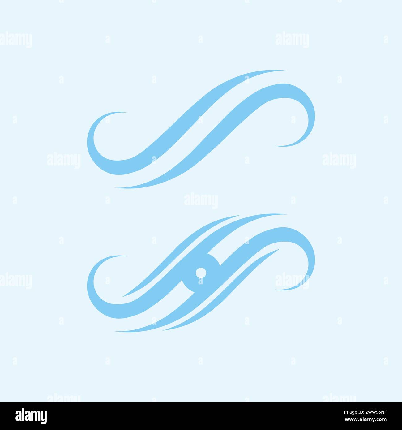 wave and water Isolated round shape logo Blue color Sea, ocean, river ...