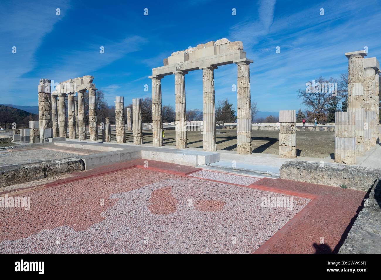 Vergina, Greece -January 5, 2024: The Palace of Aigai following 16 ...