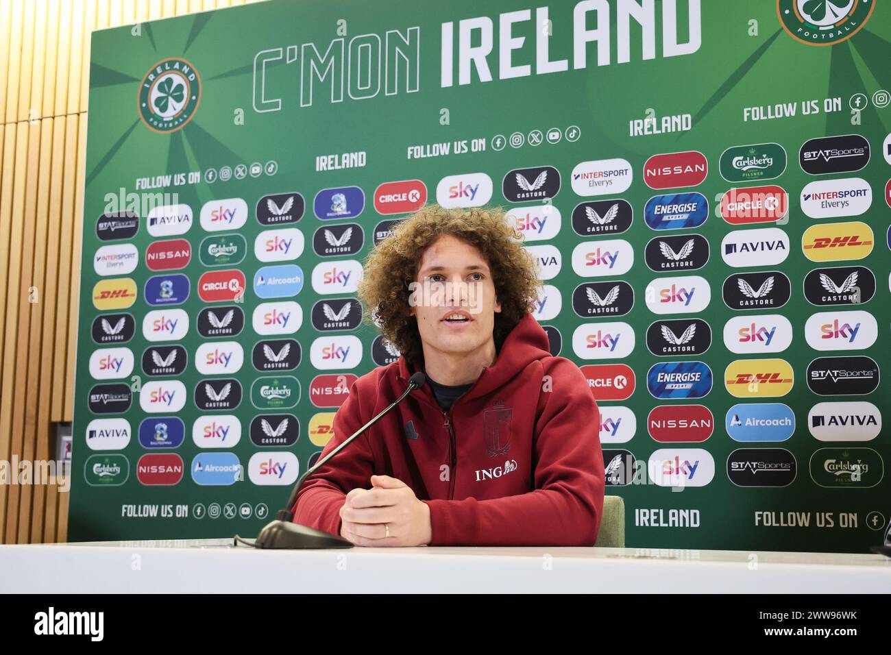 Dublin, Ireland. 22nd Mar, 2024. Belgium's Wout Faes pictured during a ...