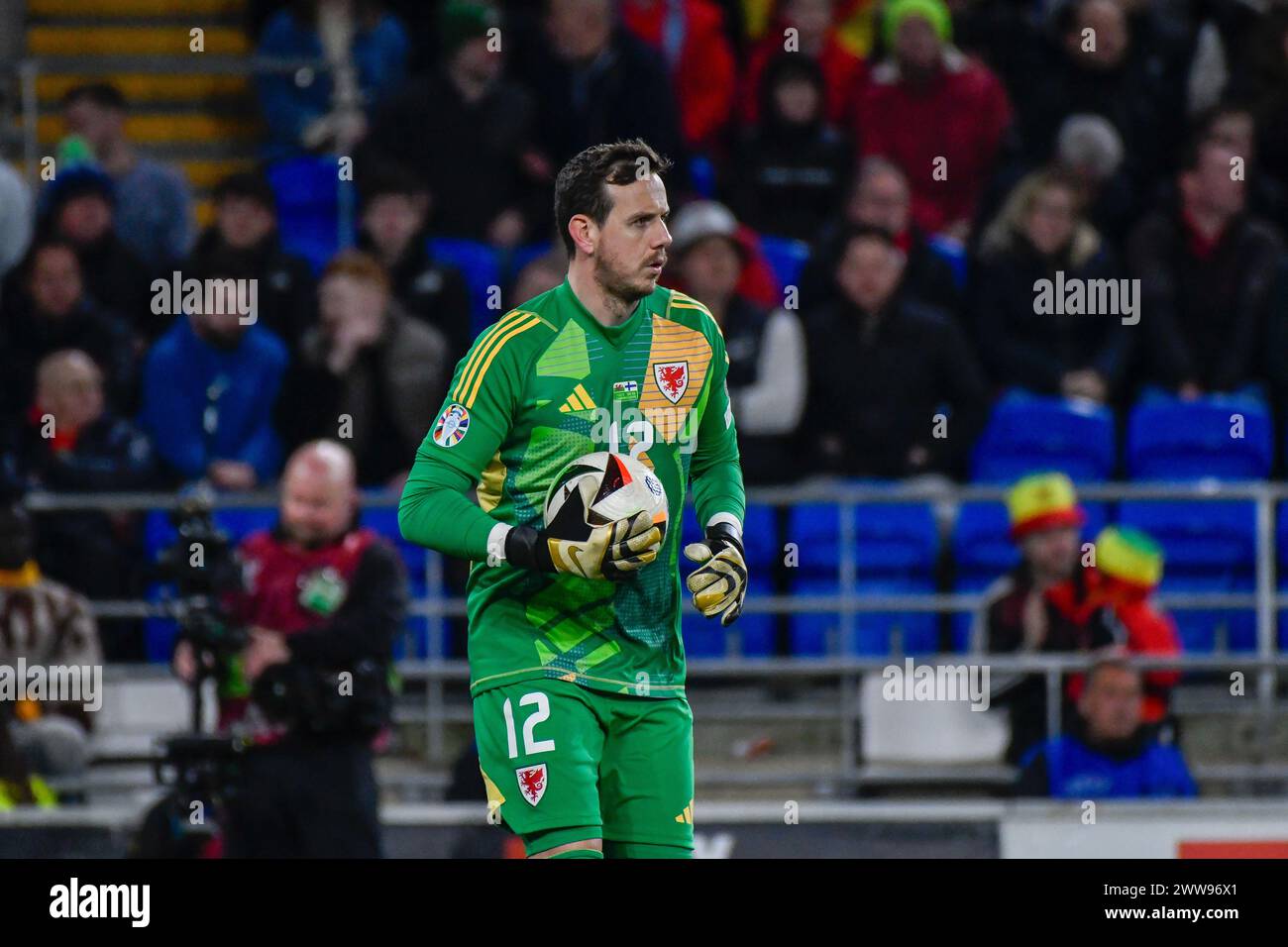 Cardiff, Wales. 21 March 2024. Goalkeeper Danny Ward of Wales during ...