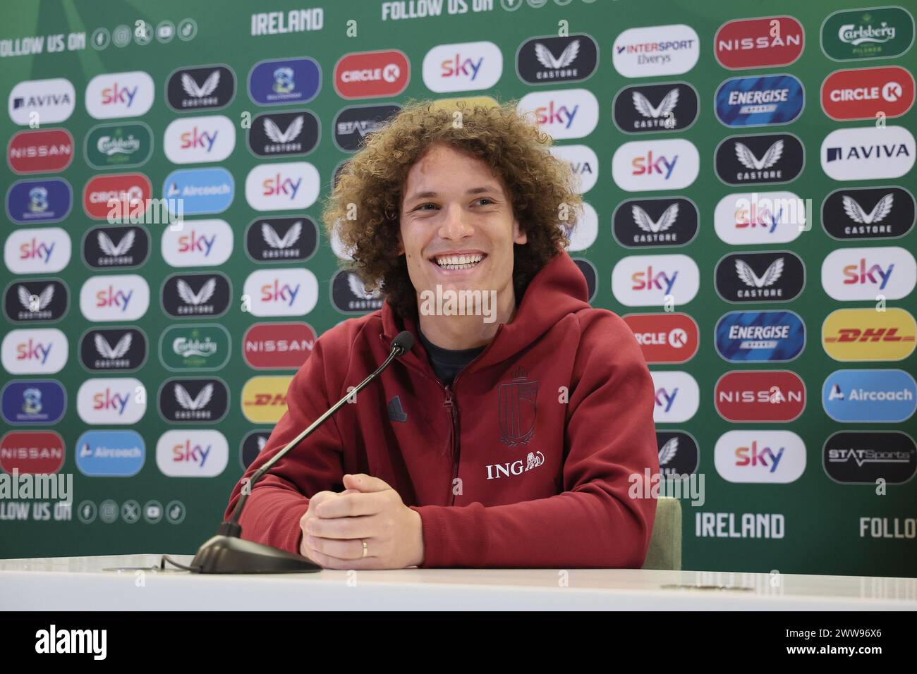 Dublin, Ireland. 22nd Mar, 2024. Belgium's Wout Faes pictured during a ...