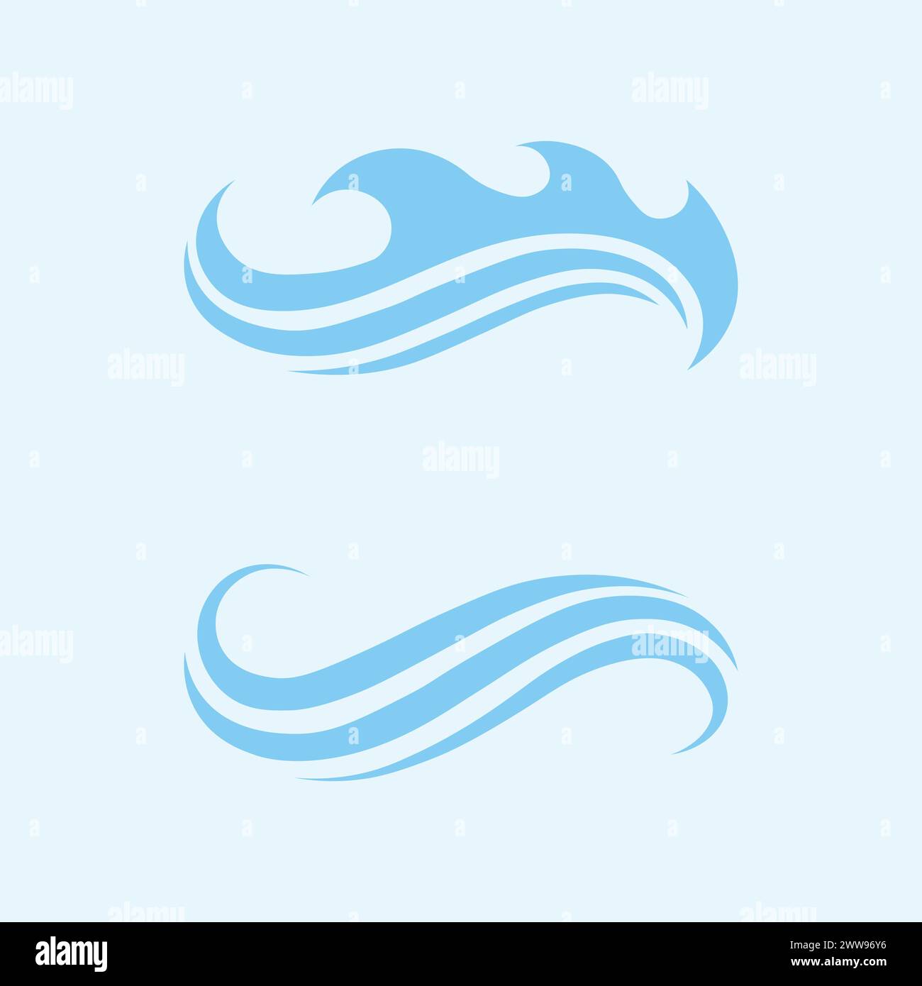 wave and water Isolated round shape logo Blue color Sea, ocean, river ...
