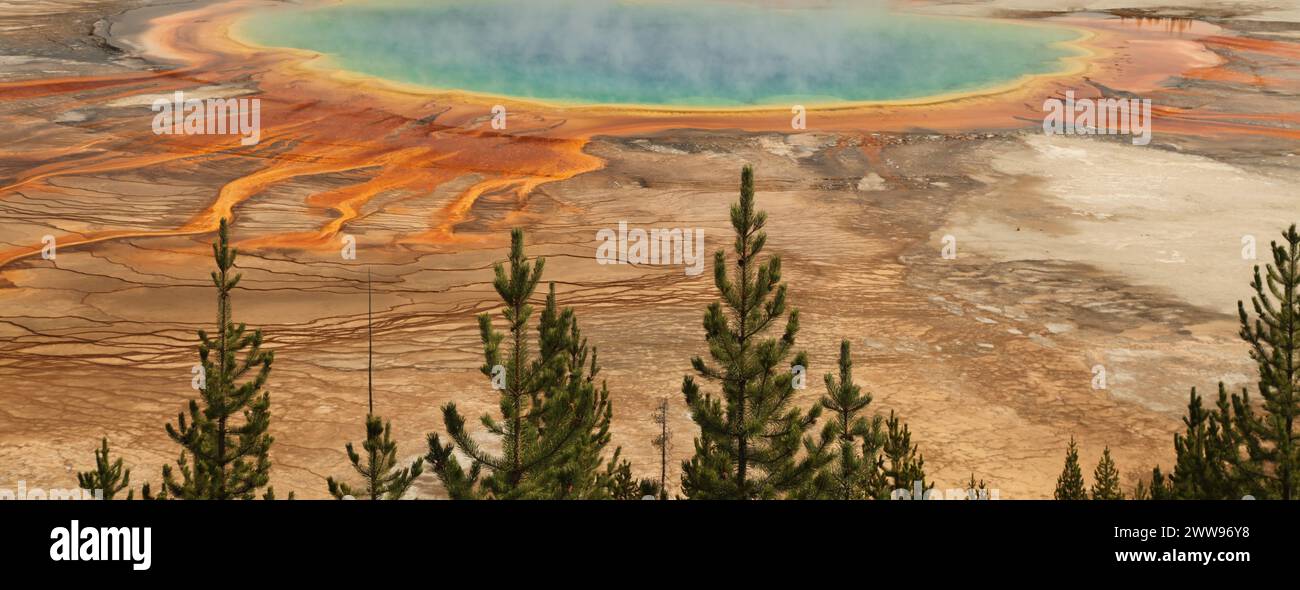 Grand Prismatic Spring in Yellowstone National Park, Wyoming Stock ...