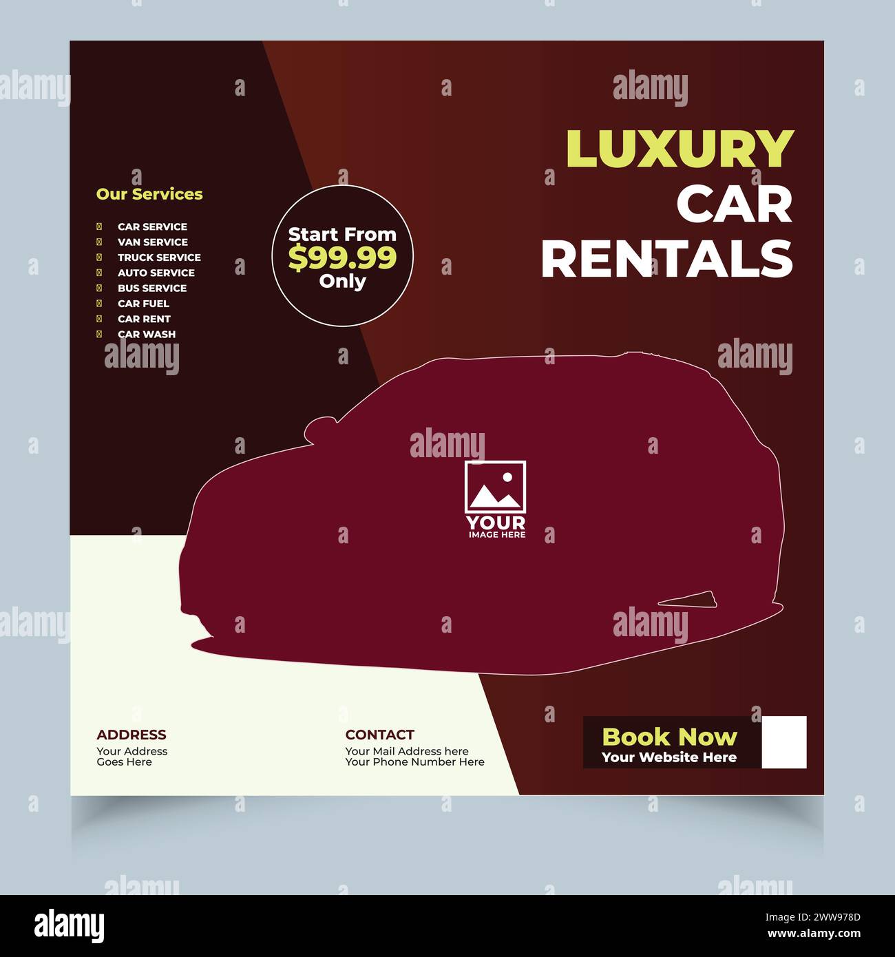 Car rent Brochure Flyer design Layout template Stock Vector Image & Art ...