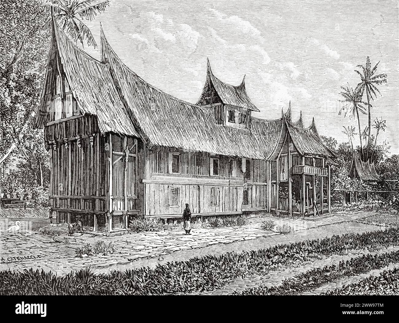 The adat house of Katieb Negri in Soepajang, Padangse Bovenlanden ...