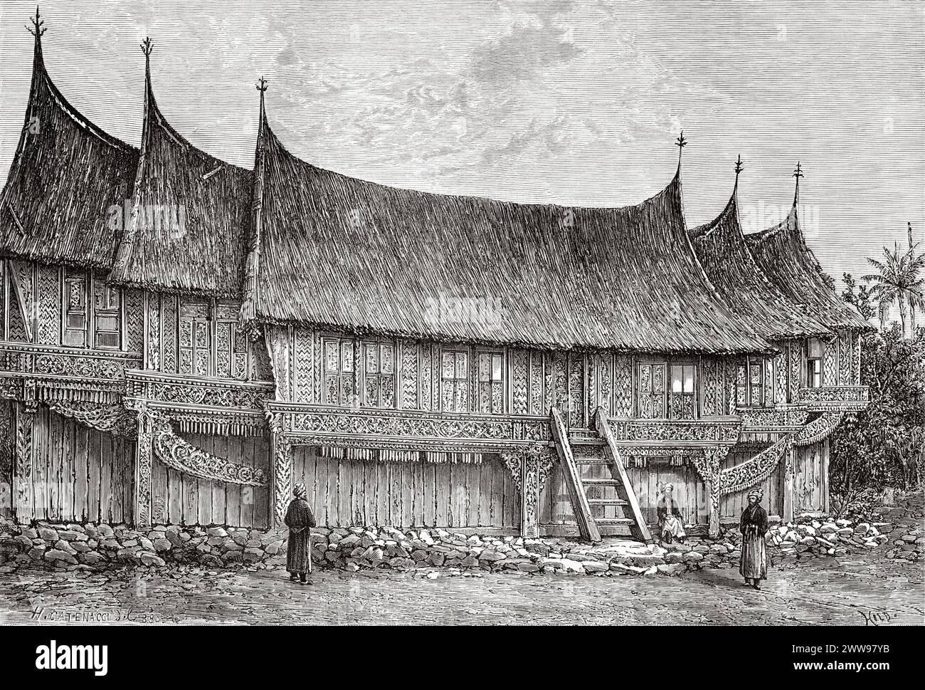 Traditional house in Alahan Pandjang, Sumatra Island. Indonesia ...