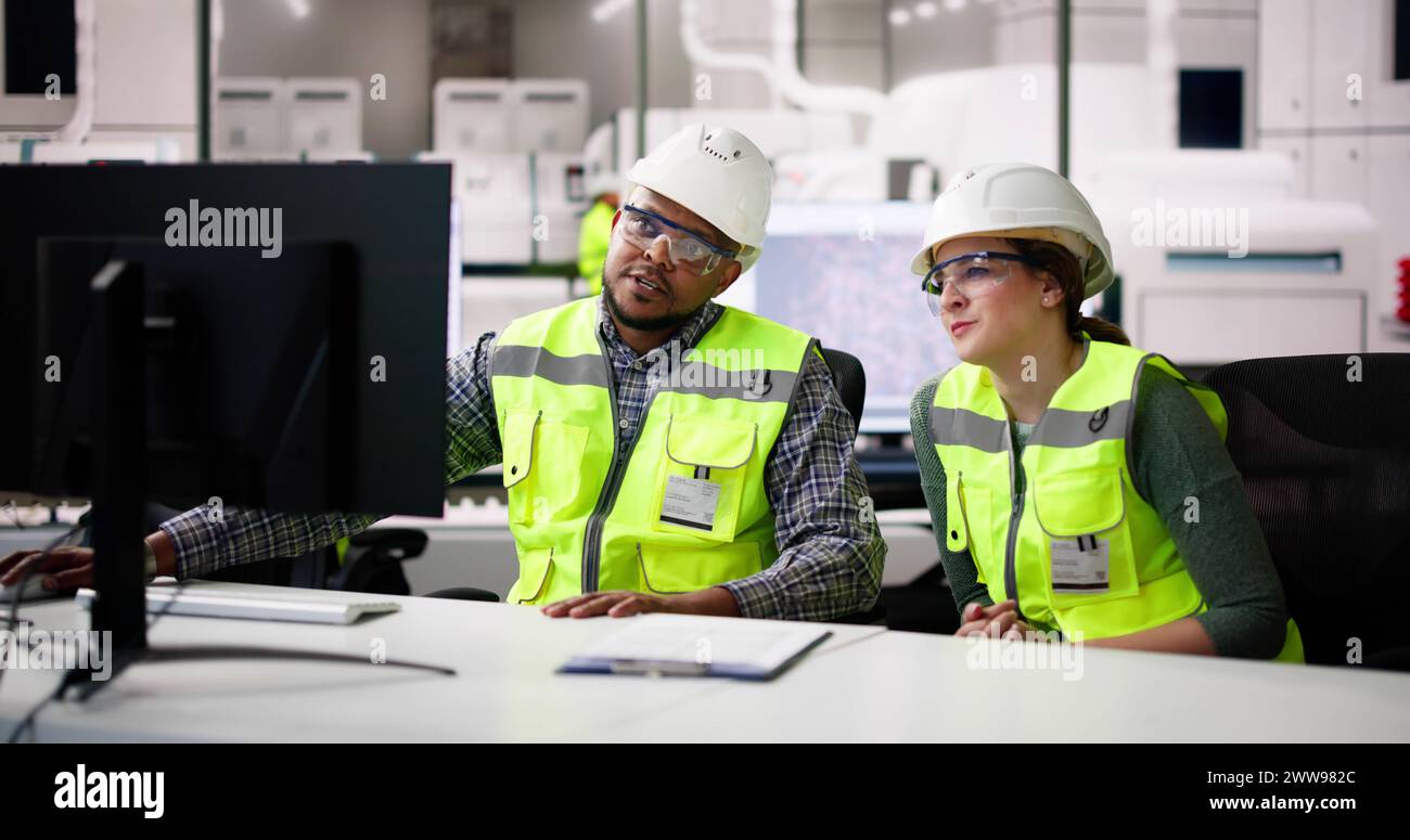 Industrial Data Automation System On Computer. Engineer Operator Stock ...