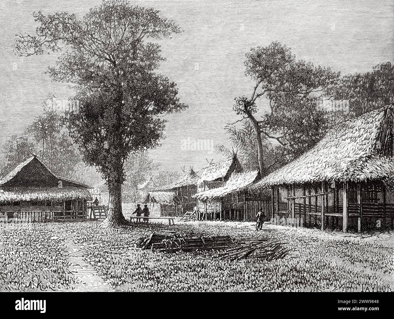 Village of Soeroelangoen, Rawas district, Sumatra Island. Indonesia ...