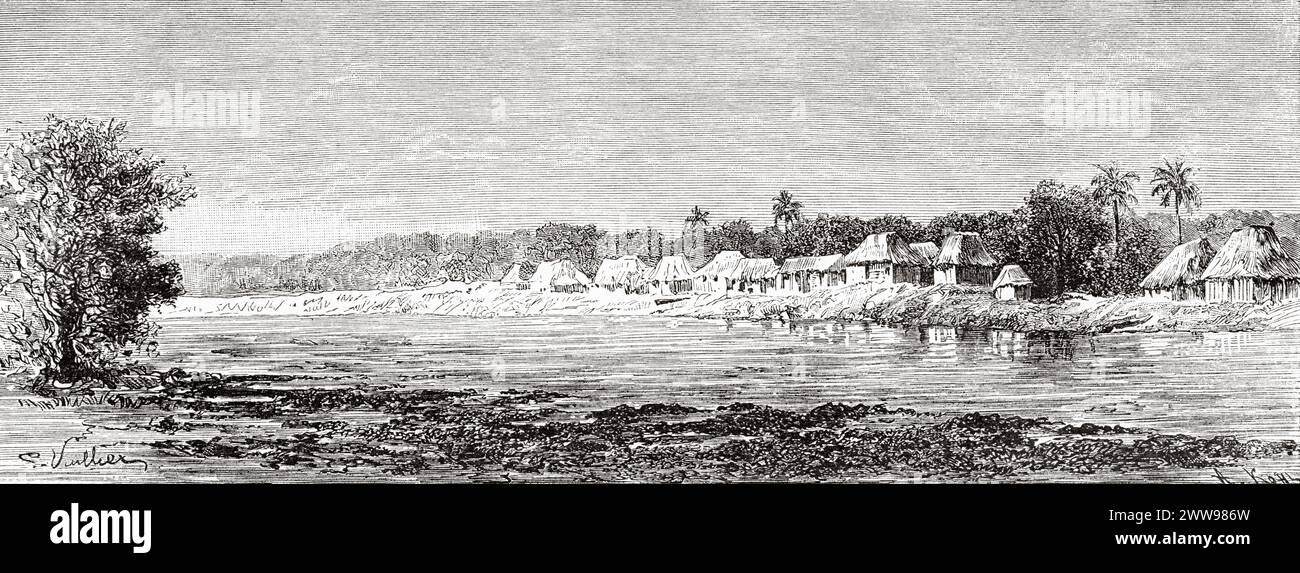 La Capitana village, Republic of Panama. Central America. Drawing by ...