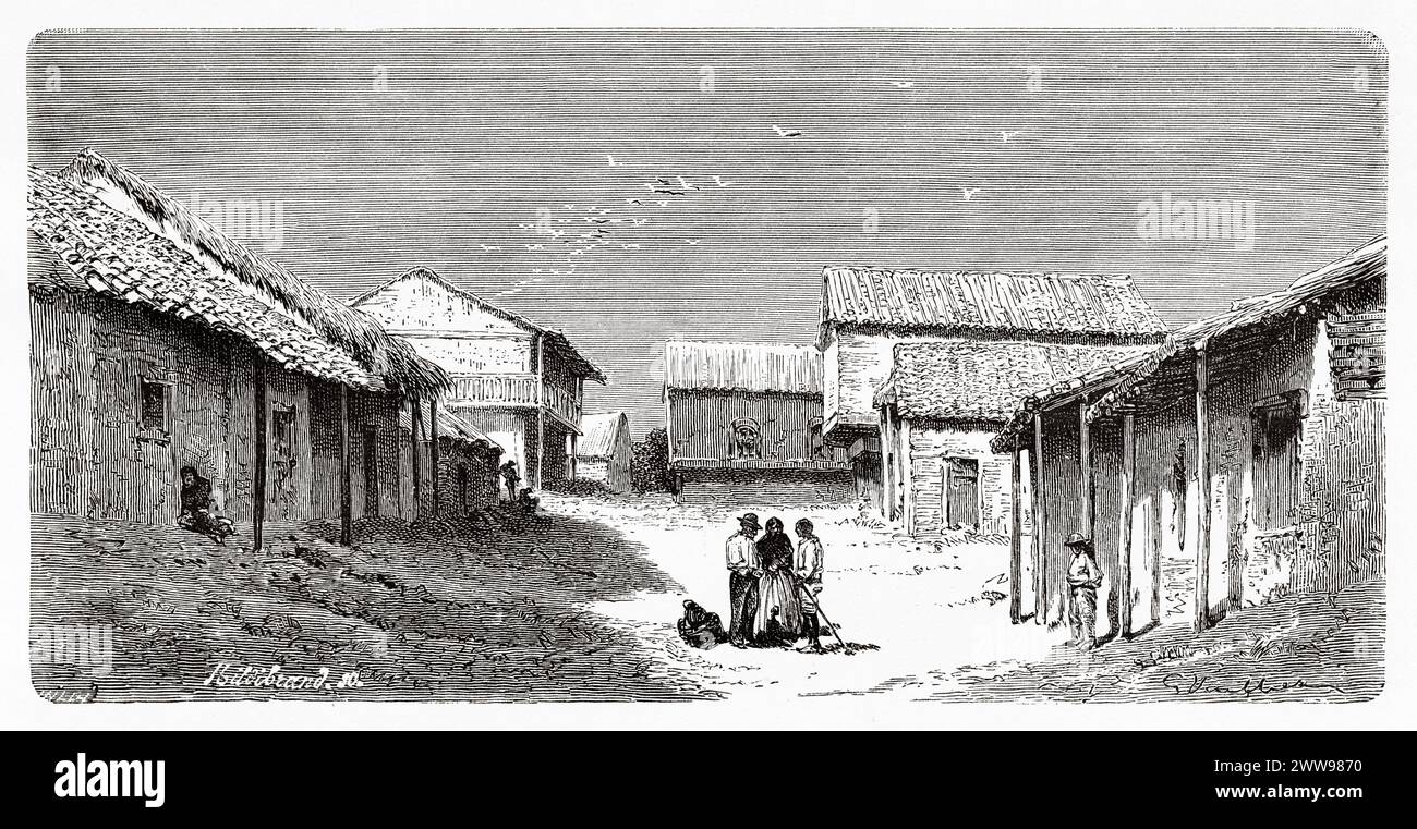 An old street in Chepo city, Republic of Panama. Central America ...