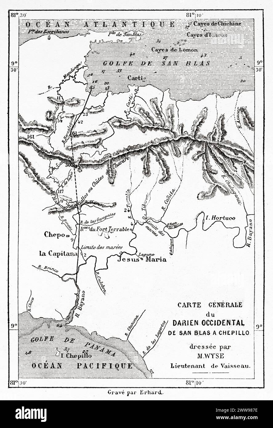 General map of Western Darien, from San Blas to Chepillo, Darien ...