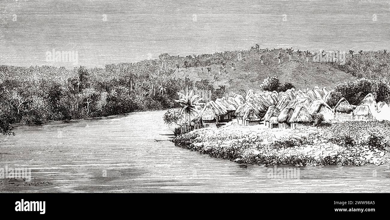 Gatun village and the river Chagres, small city on the Atlantic side of ...