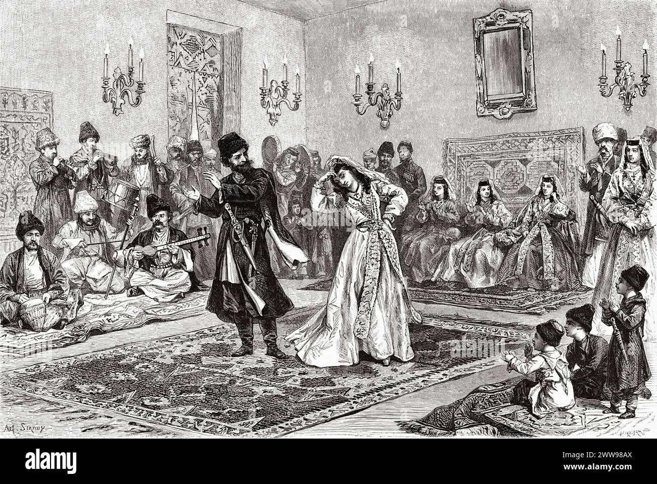 Lezginka dance, old Caucasian traditions, Georgia. Eastern Europe ...