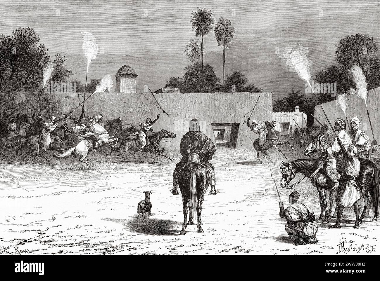 Logone-Birni village, bank of the Logone River. Cameroon. Central ...