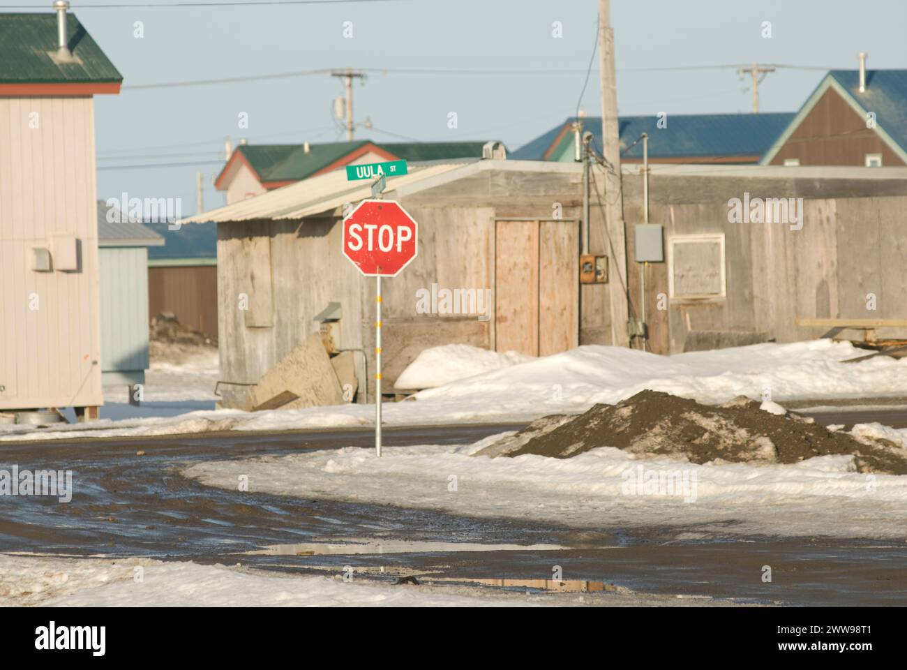Inupiat home in the village of Barrow along the Arctic coast National ...