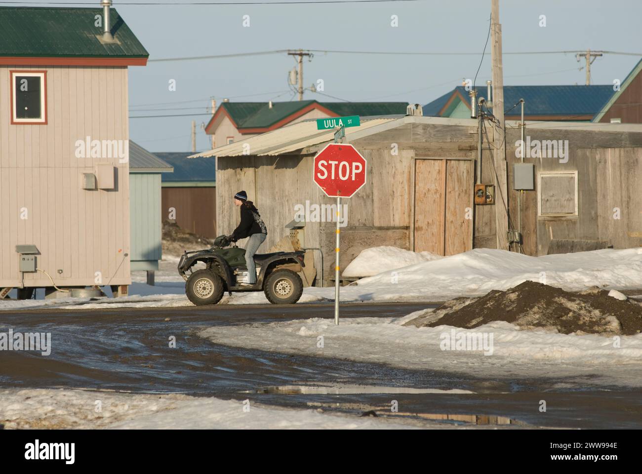 Inupiat home in the village of Barrow along the Arctic coast National ...
