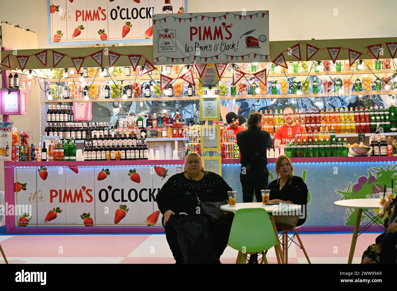 London, UK. 22nd Mar, 2024. Pimm's stall exhibition at the The Ideal ...